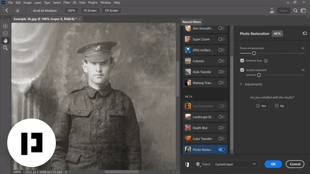 Photo Restoration Neural Filter - Photoshop New AI Update
